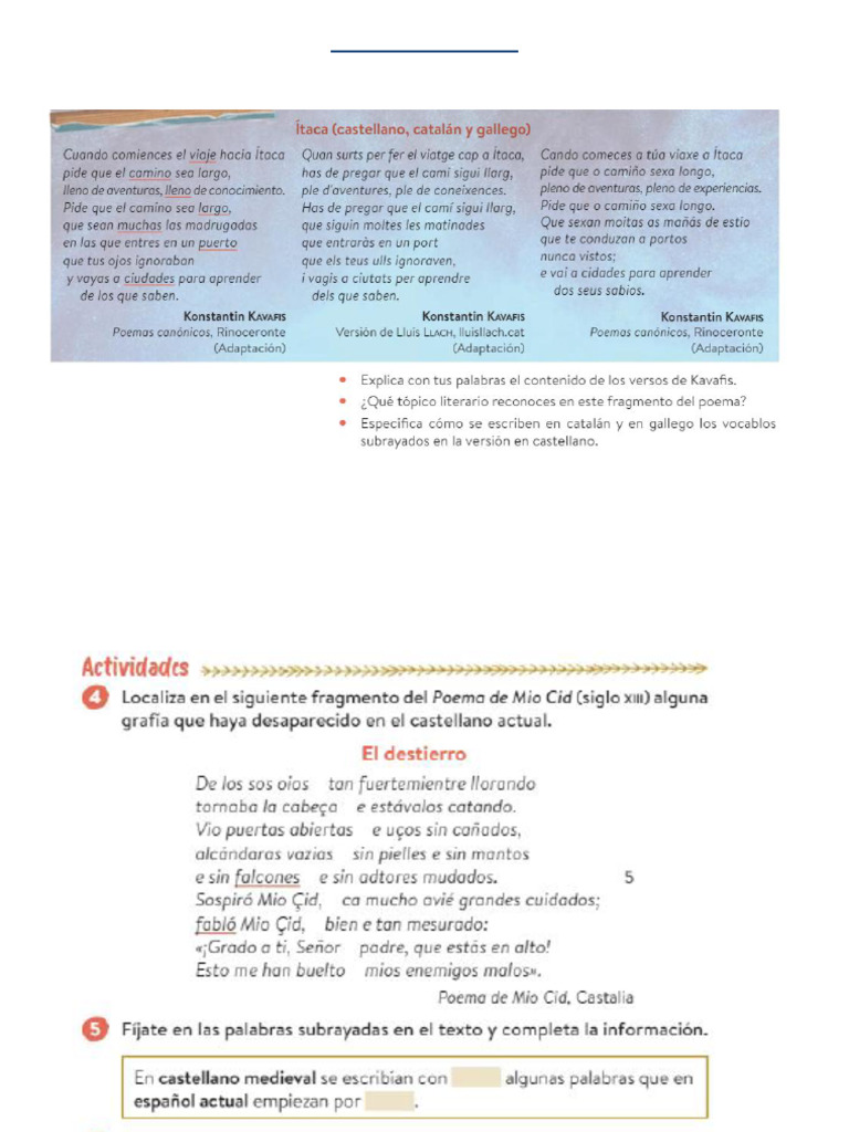 Actividades. Lenguas de España | PDF