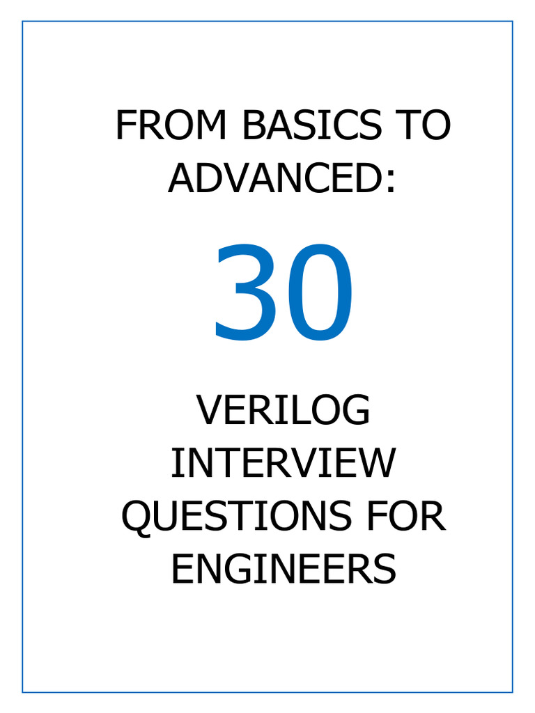 30 Verilog Interview Questions & Answers | PDF