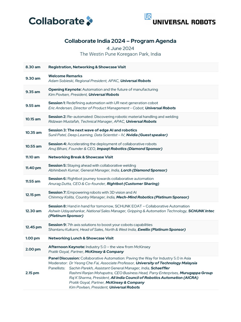 Collaborate India 2024 - Program Agenda | PDF