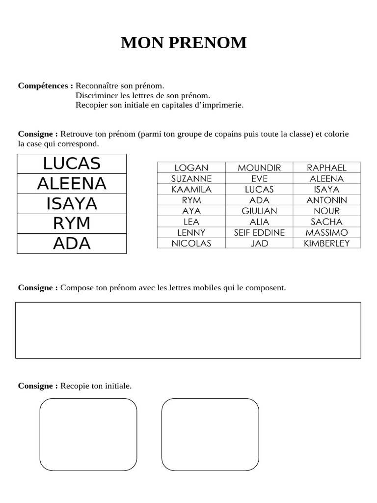 Prénoms PS Par Groupe | PDF