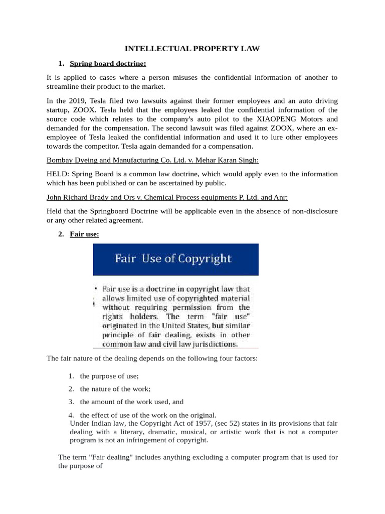 Intellectual Property Law | PDF