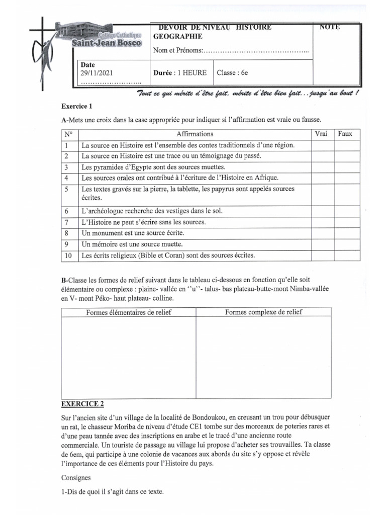 21 DEV2 HISTGEO 6 StJBosco | PDF