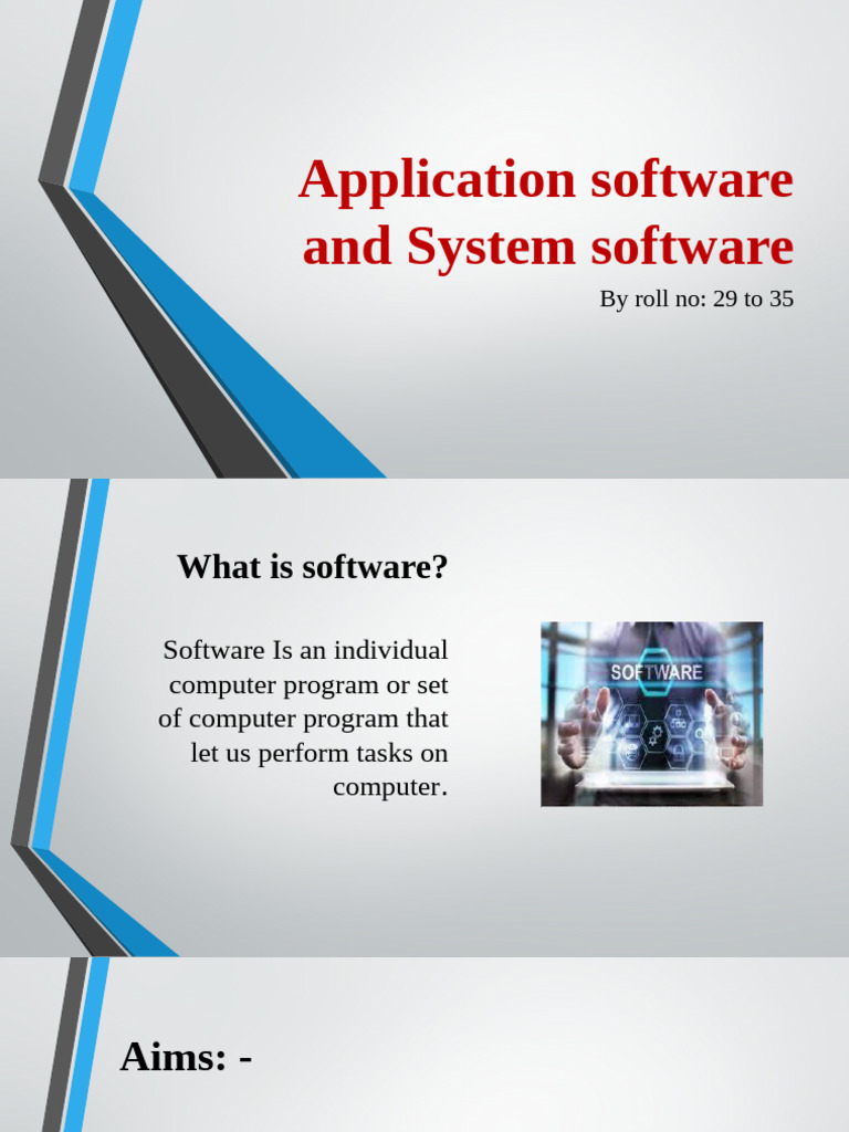 Application Software and System Software: by Roll No: 29 To 35 | PDF