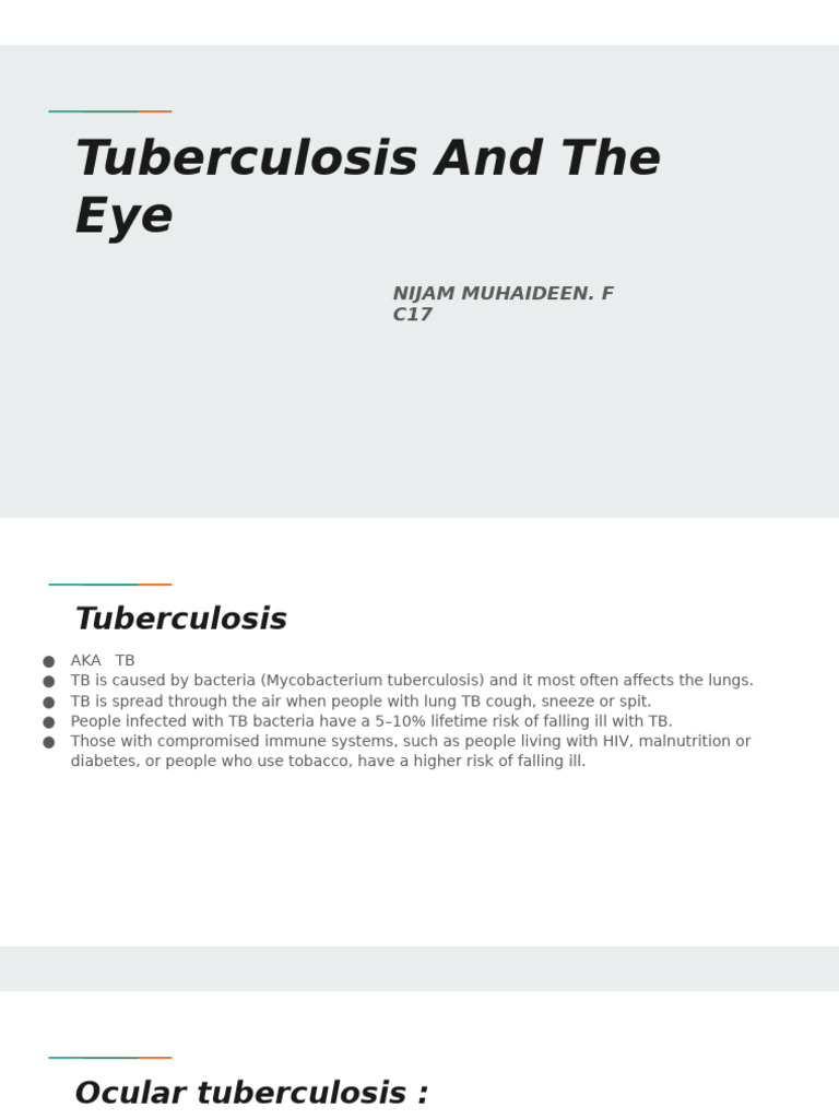 Tuberculosis and The Eye | PDF | Tuberculosis | Human Eye