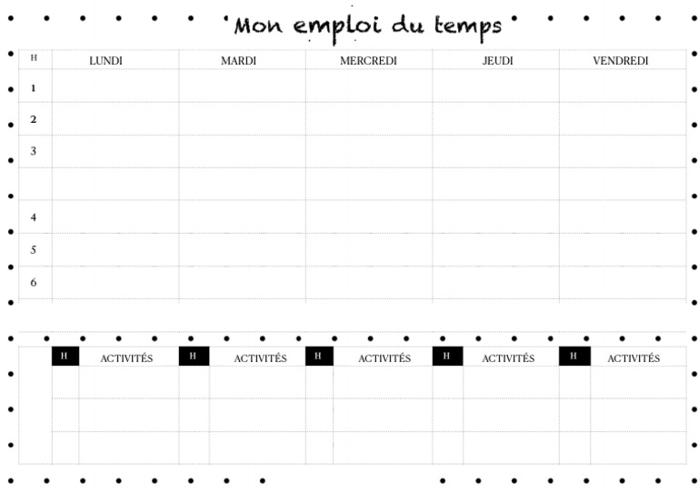MON EMPLOI DU TEMPS | PDF