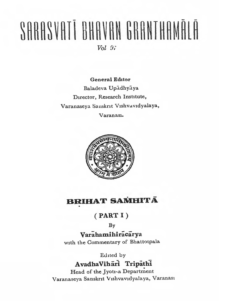 Brihath Samhitha Part 1 | PDF