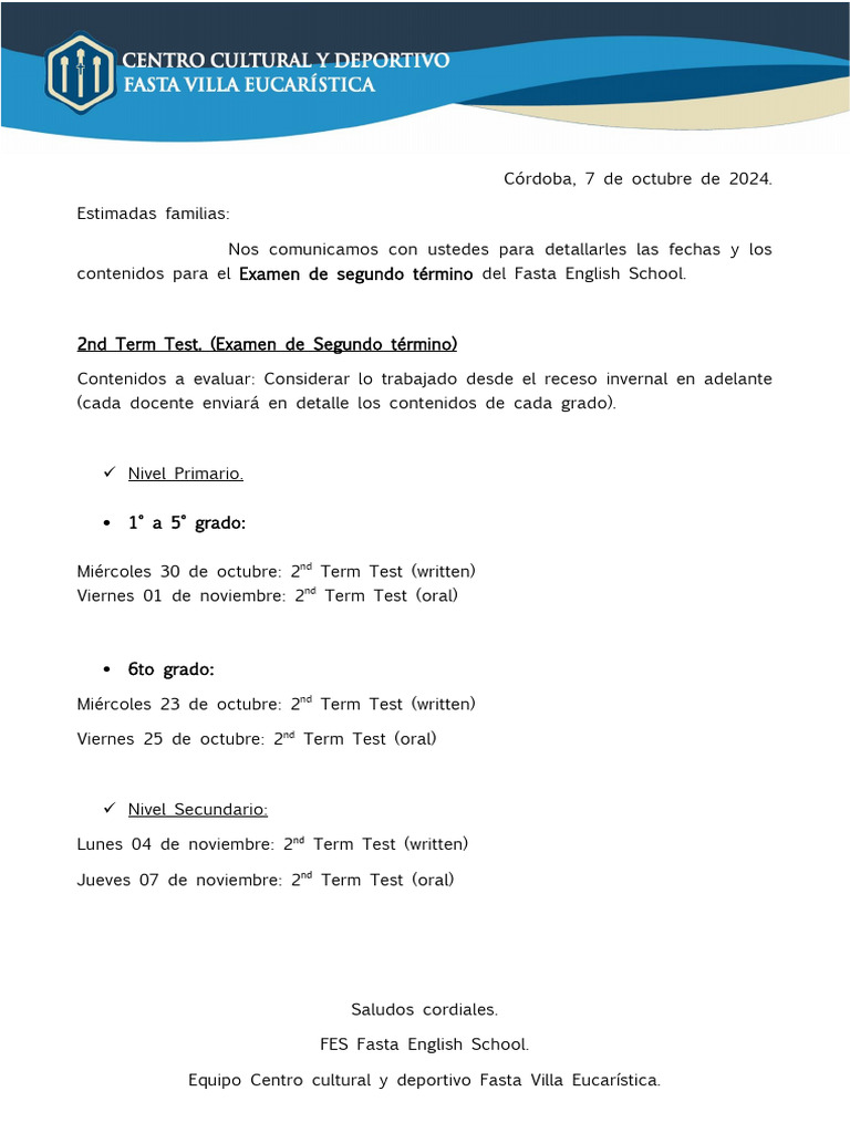 Examen de Segundo Término | PDF