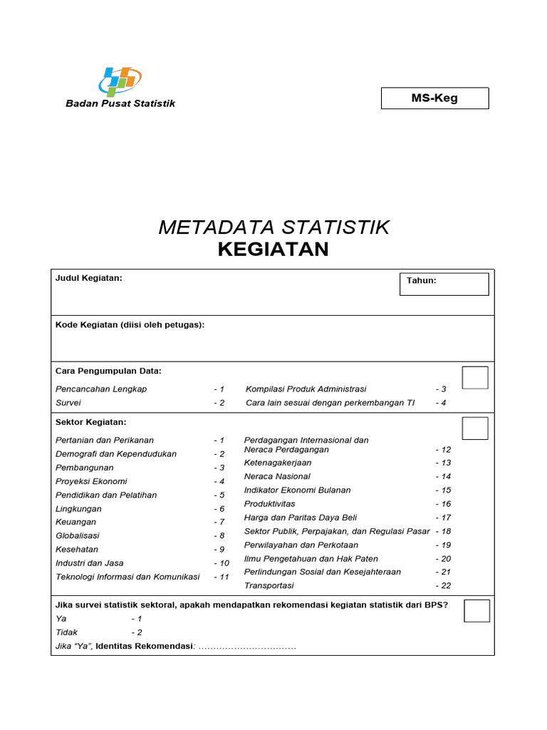 Kuesioner Metadata | PDF