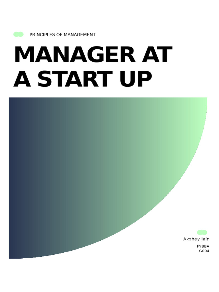 Principles of Management Project - Akshay Jain - G004 | PDF