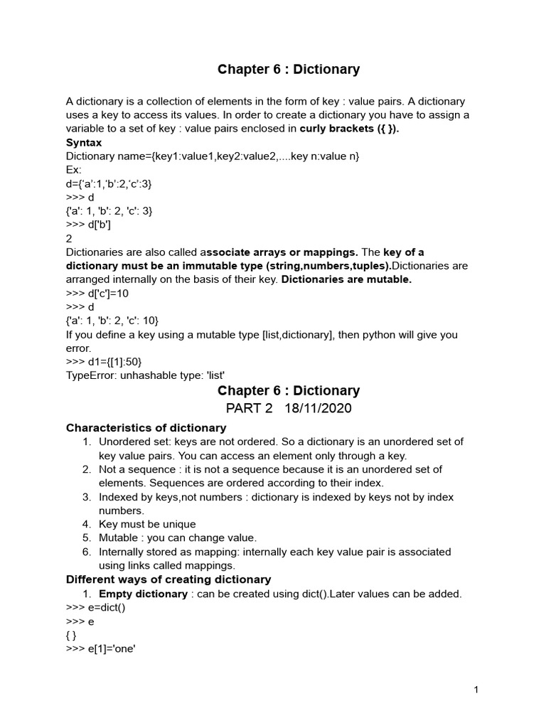 CH 6 Dictionary | PDF
