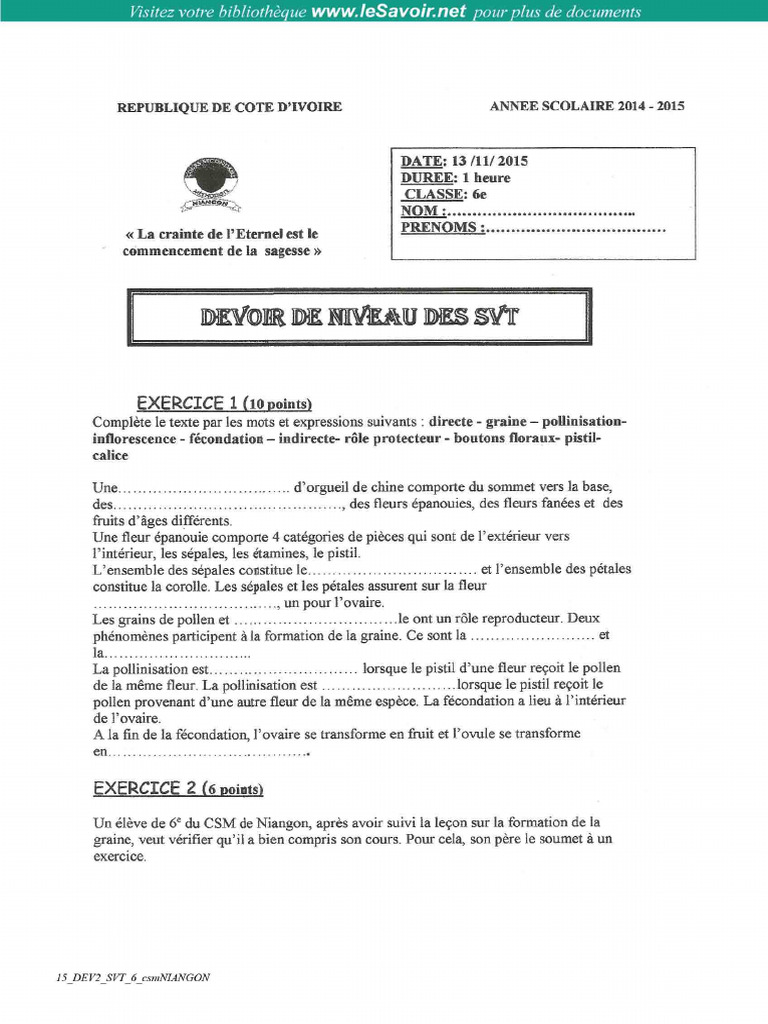 15 DEV2 SVT 6 csmNIANGON | PDF