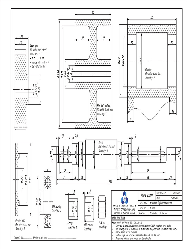 Bai 10 - Assembly Drawing 1 | PDF