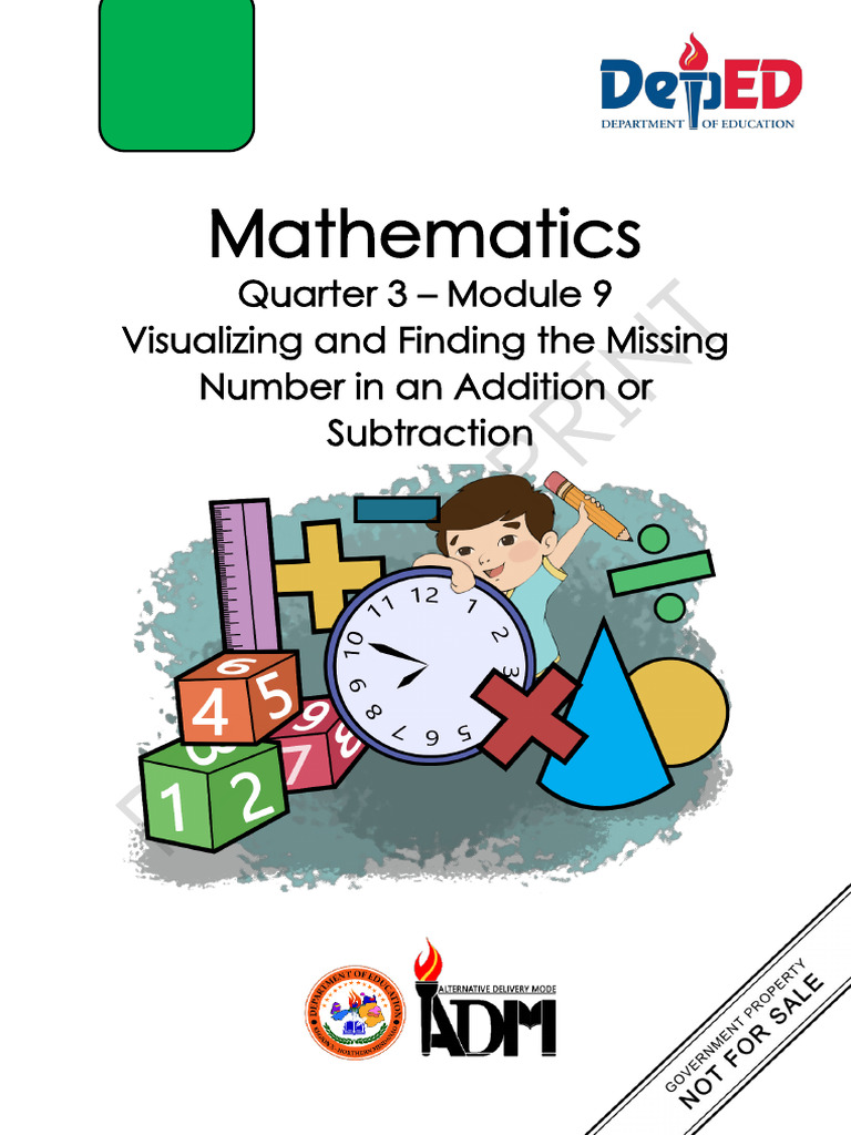 Math1 q3 Mod9 Visualizing Findingthemissingnumber v5 | PDF