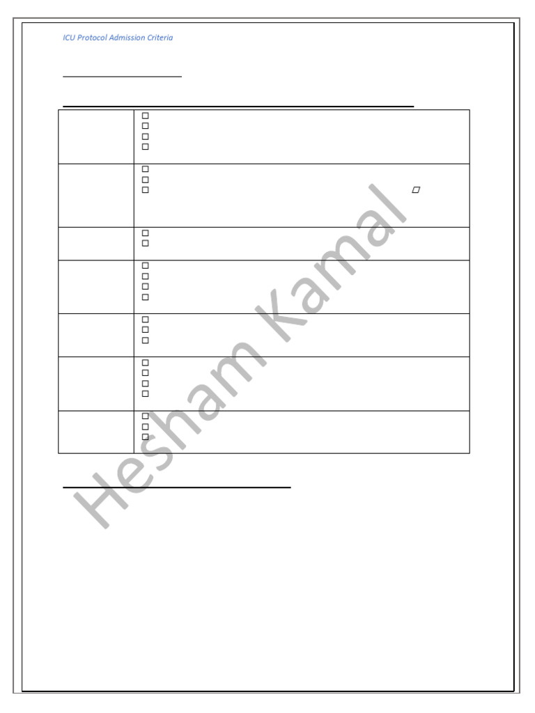 Indications of Icu Admission | PDF