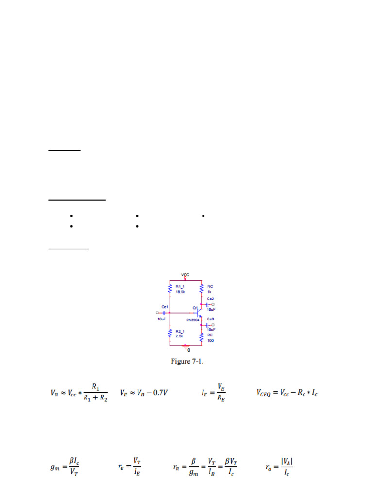 Elec 2 Experiment BJT Amplifier | PDF