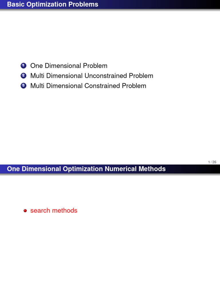 1_One dimensional optimization | PDF