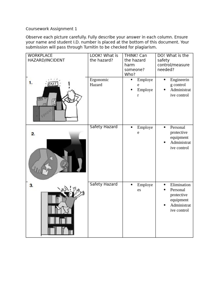 Safety Management Coursework Assignment 1 | PDF