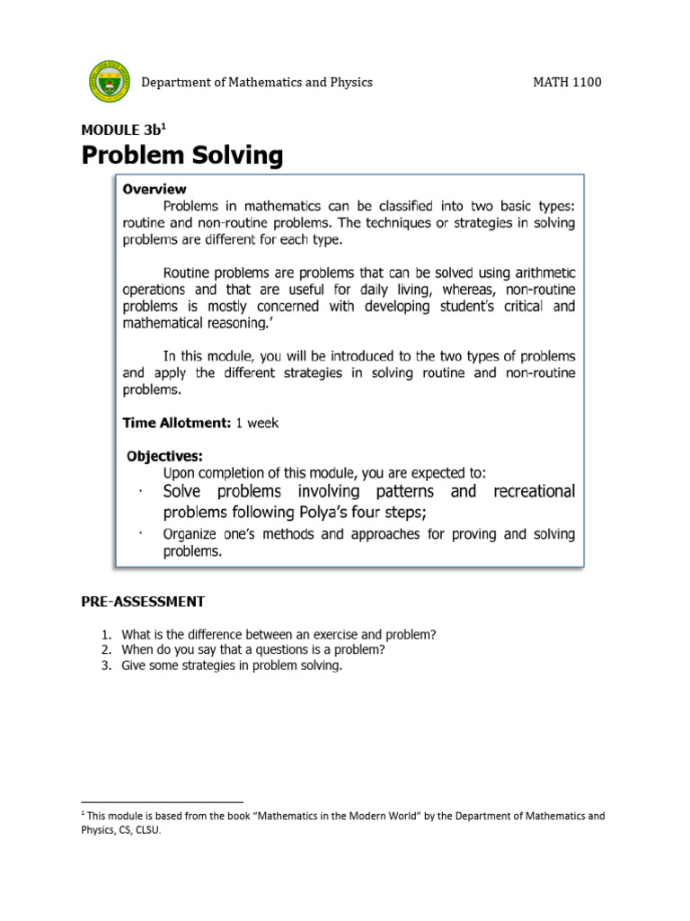 Math 1100 Module 3b | PDF