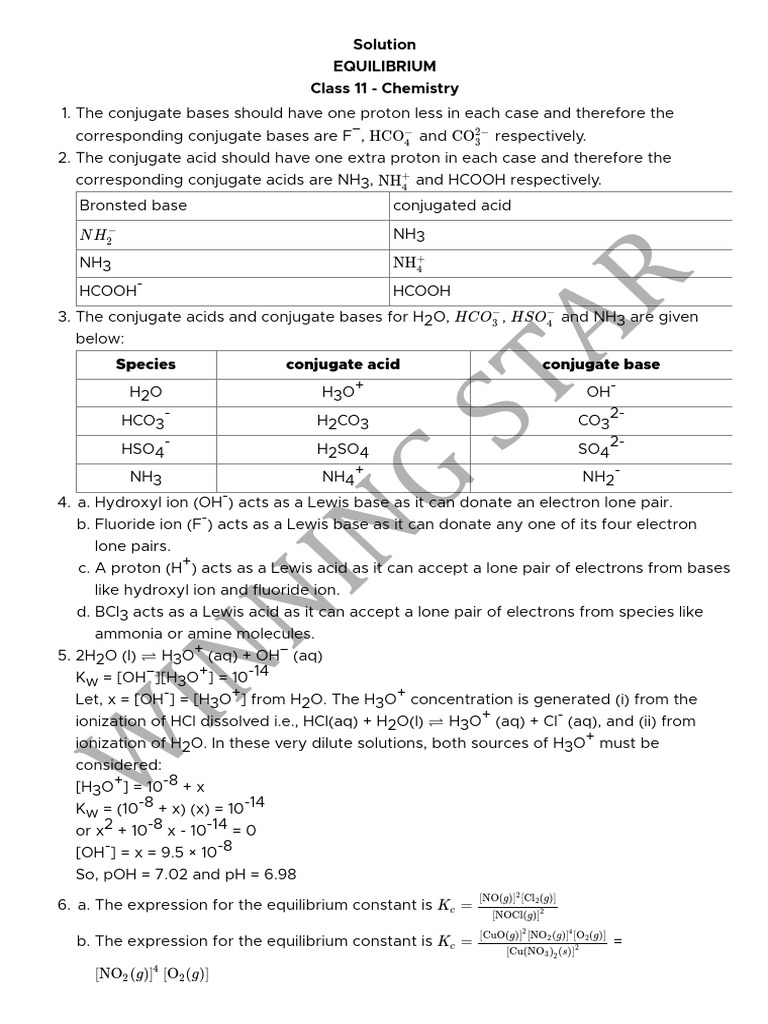Equilibrium Key | PDF