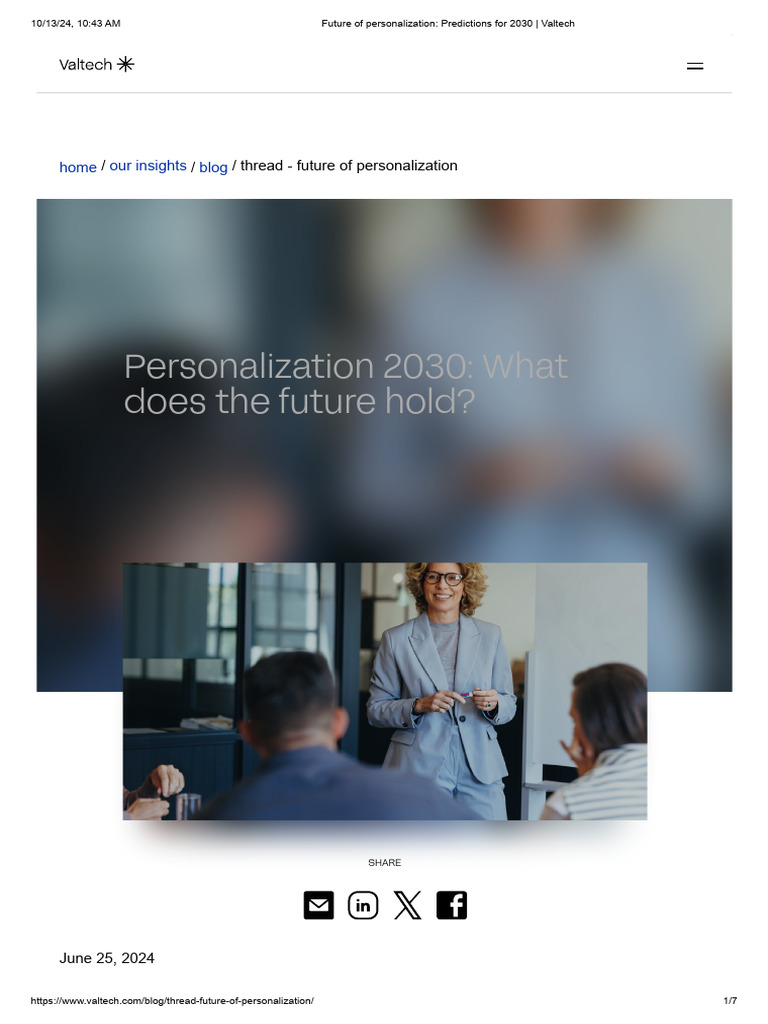 Future of personalization_ Predictions for 2030 _ Valtech | PDF