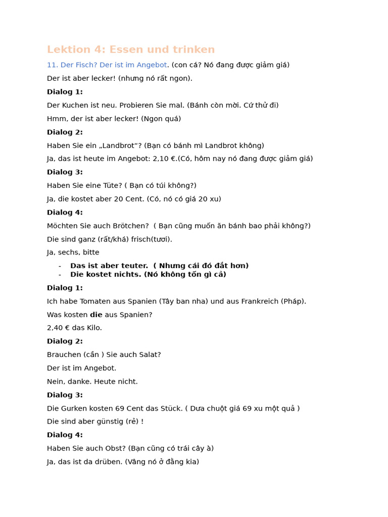 Lektion 4 | PDF