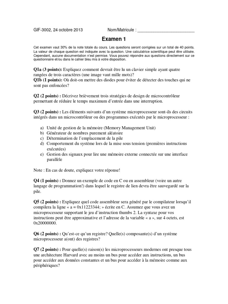 Examen 1: Q1a (3 Points) : Q1b (1 Points) | PDF