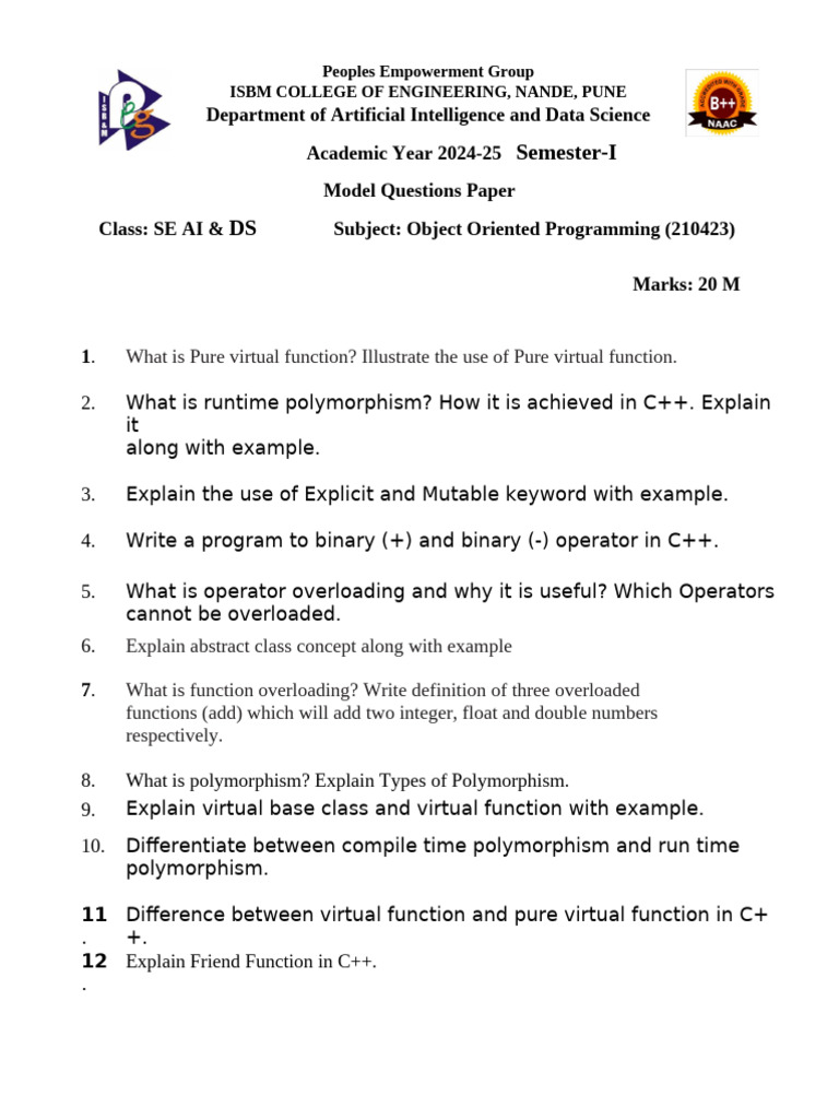 Model Questions Paper Unit Test 3 | PDF