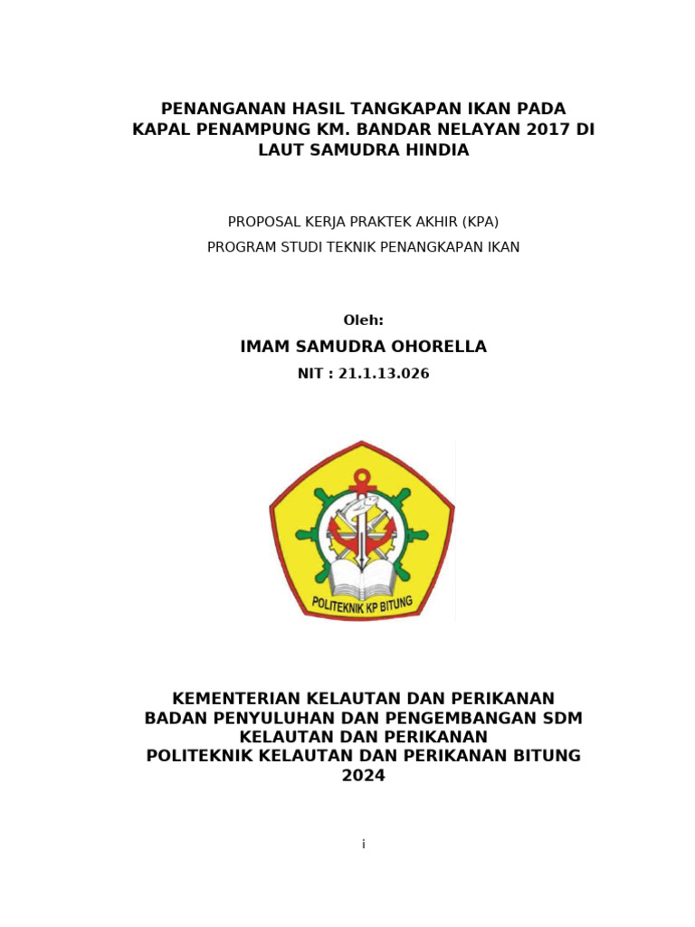 Proposal Kpa Imam Ohorella | PDF