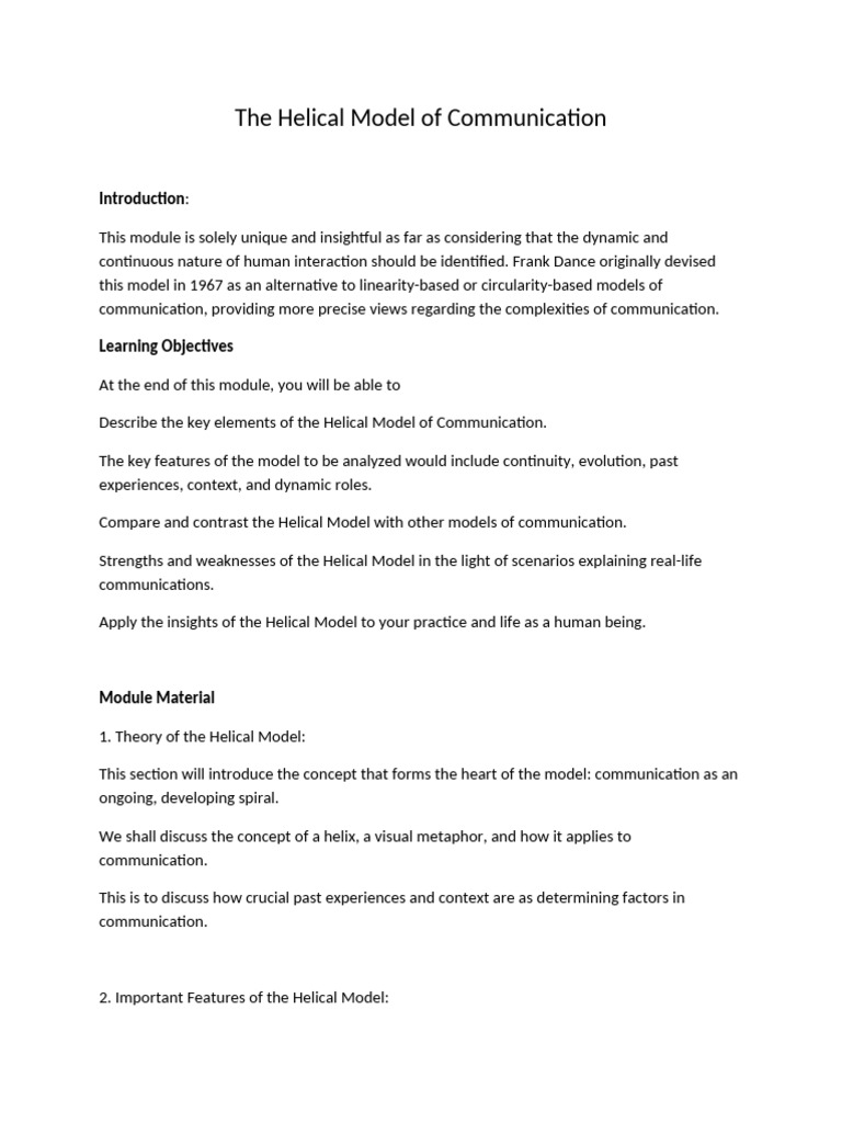 The Helical Module | PDF | Communication | Helix