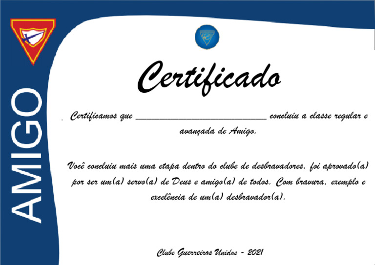 Certificado de Amigo | PDF