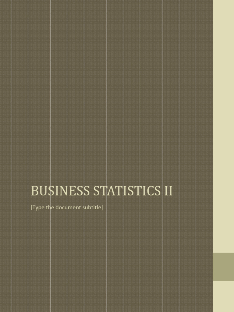 Business Statistics Ii | PDF