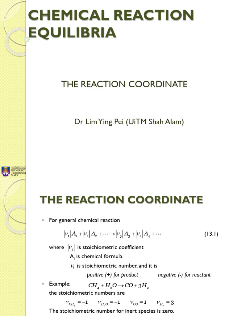 Chem Rxn Equil_reaction Coordinate | PDF