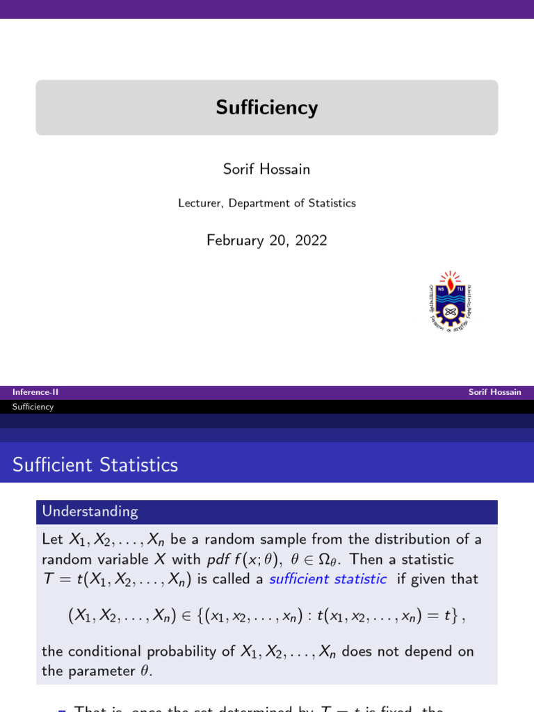 Sufficient Statistics | PDF