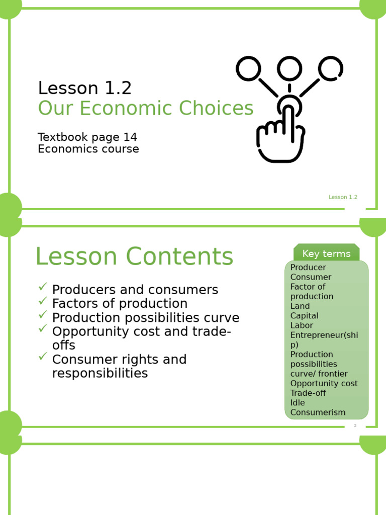 1.2 Our Economic Choices PPT - McGraw Hill Understanding Economics | PDF