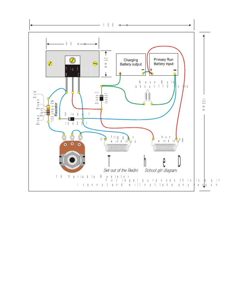 Bedini Circuit - The Daft Man Diagram Set Out | PDF