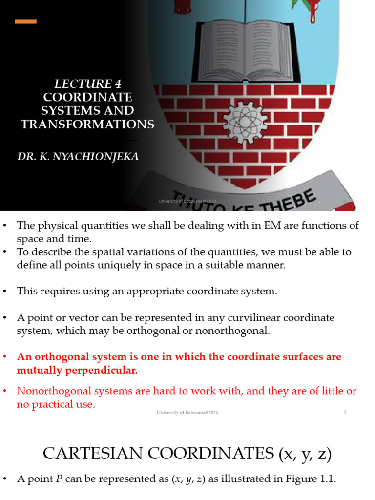Coordinate Systems and Transformations | PDF