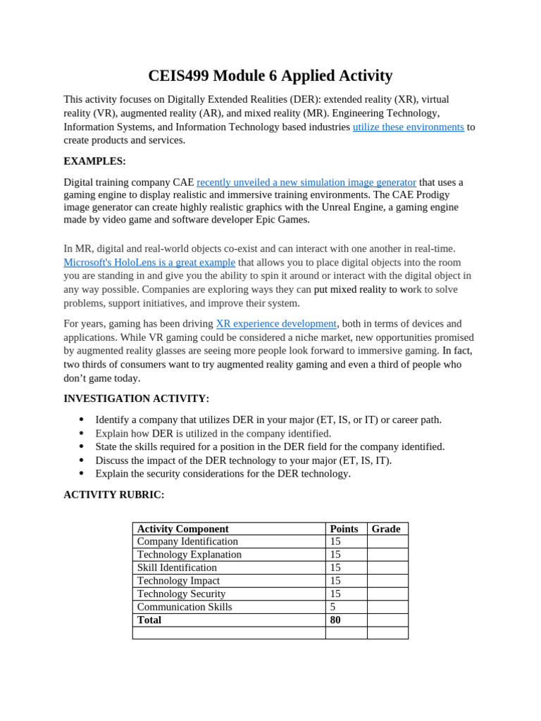 CEIS499 Module 6 Activity | PDF