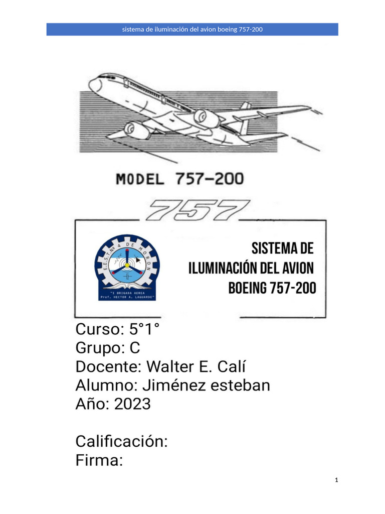 Sistema de Iluminación Del Avión Boeing 757 | PDF | Avión | Negocios