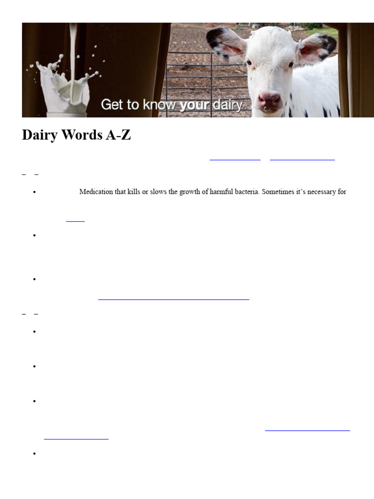 Dairy Terminology | PDF