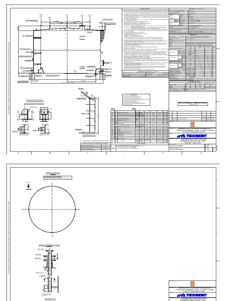 Anchor Boxes Detail: Engineering Specification Demineralised Water Tank ...
