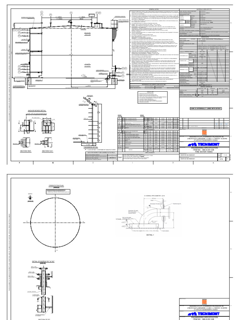 Anchor Boxes Detail: Engineering Specification Fire Water Tanks ITEM NO ...