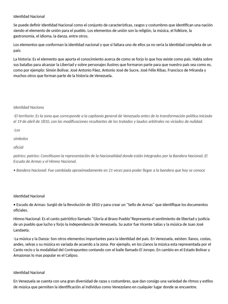 Identidad Nacional | PDF