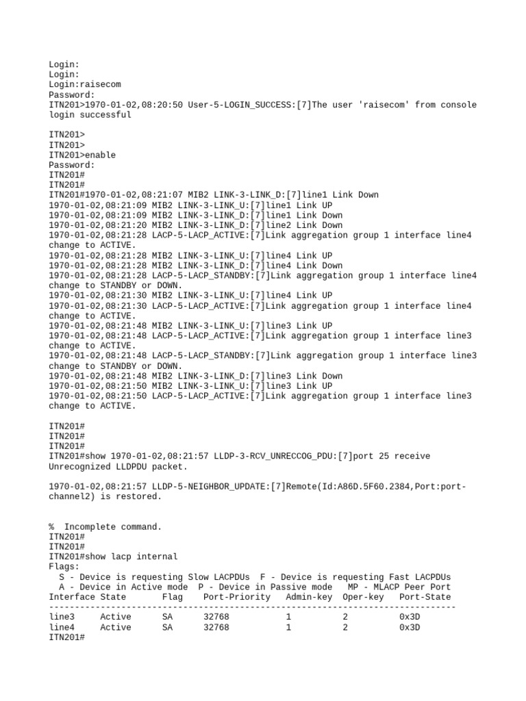 Log Lacp Itn 201 RAX721 | PDF