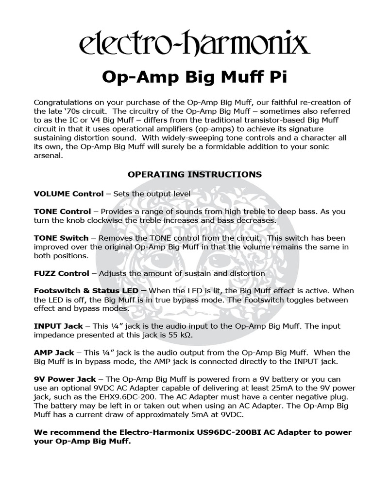 Op Amp Big Muff Pi Manual | PDF