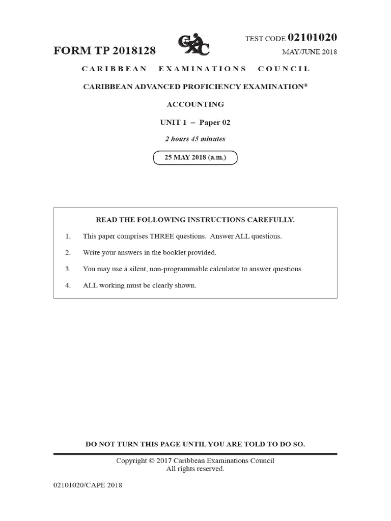 CAPE Past Paper | PDF