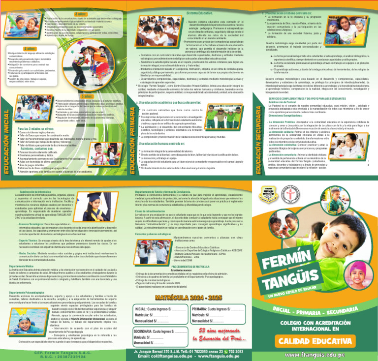 Triptico Colegio 2025 | PDF