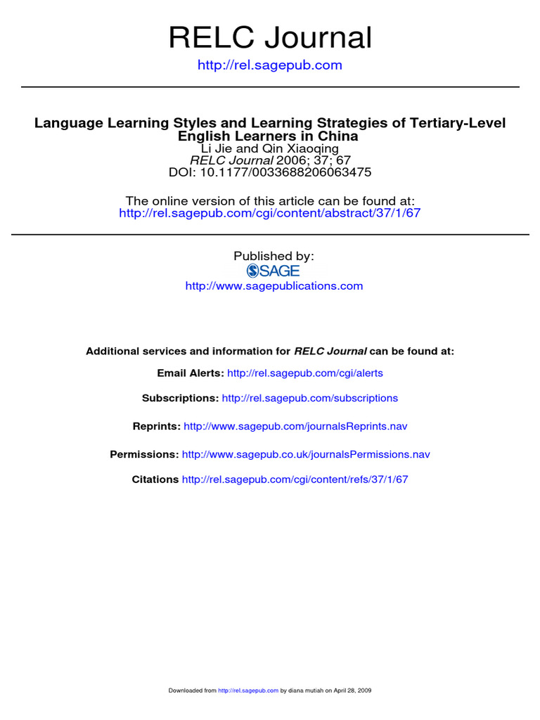 Kel 7 Language Learning Styles and | PDF