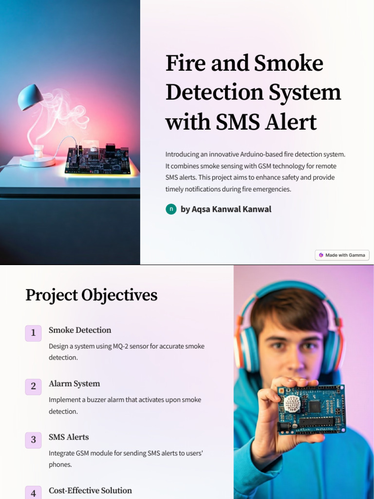 Fire and Smoke Detection System With SMS Alert | PDF