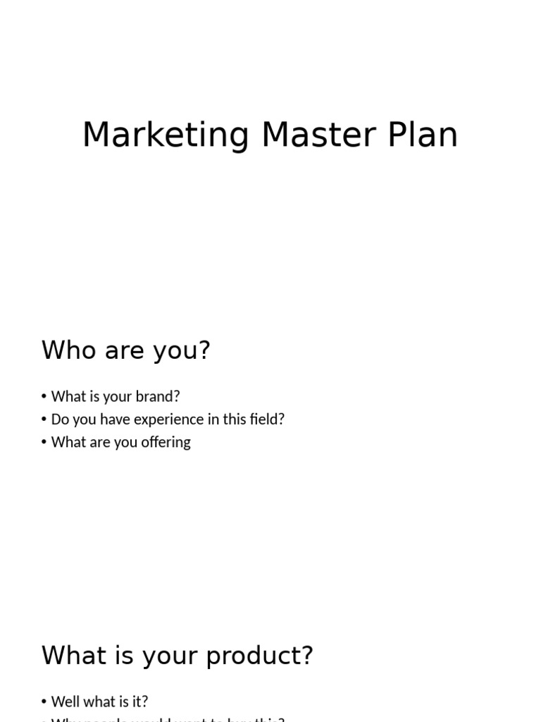 Marketing Master Plan | PDF