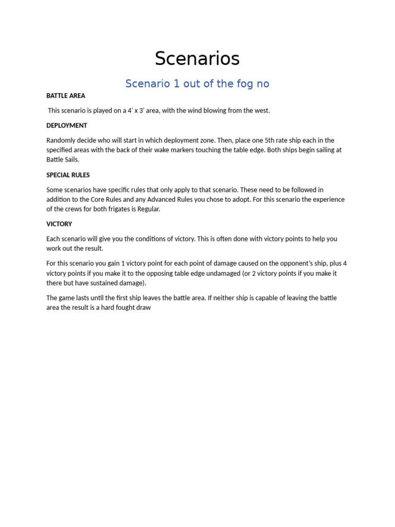 Scenarios List | PDF